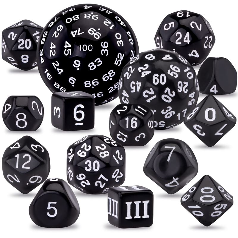 AUSTOR 15 Pieces Complete Polyhedral Dice Set D3-D100 Game Dice Set ...