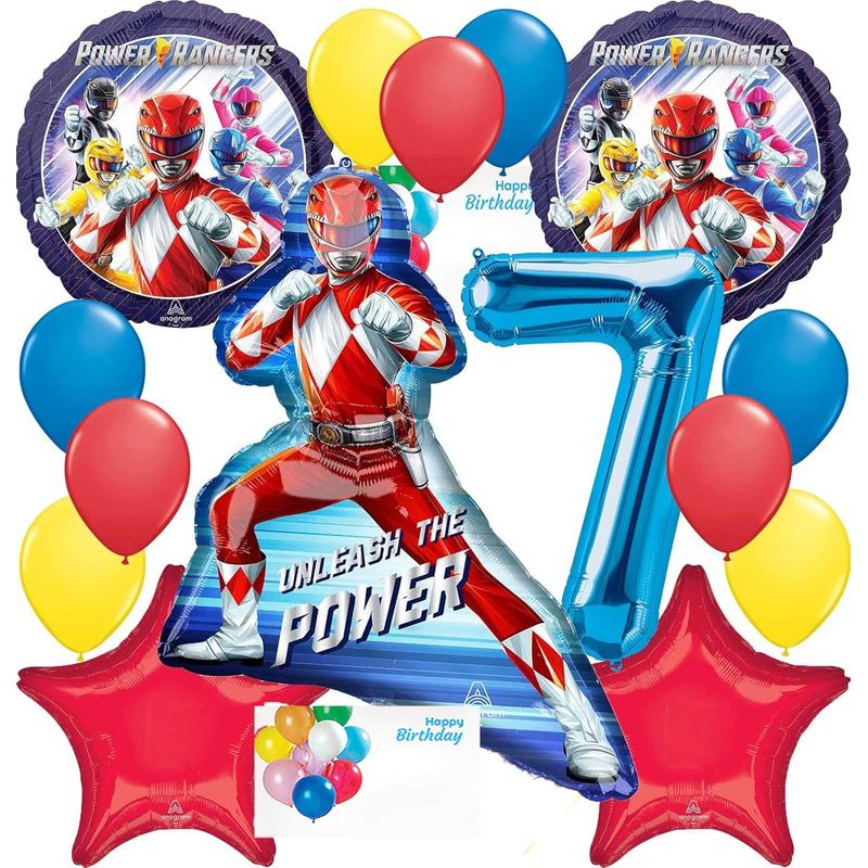 Power Ranger Party Supplies Foil Balloon Bouquet Decoration ...