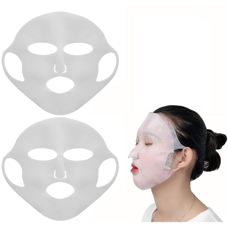 Angzhili 2 Pack Silicone Moisturizing Mask for Sheet Mask,Reusable ...