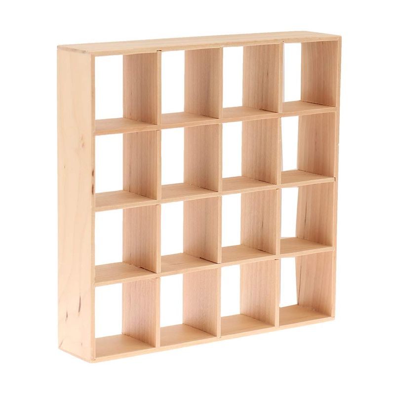 1: 12 Dollhouse Miniature Wooden Storage Rack 16 Grid Shelves Doll ...