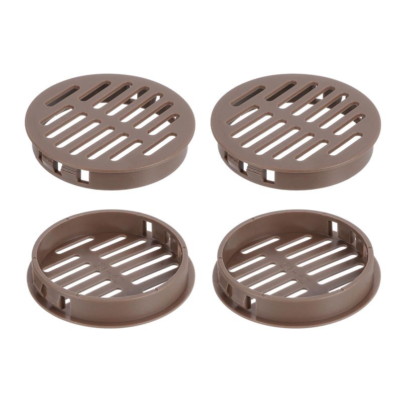 sourcing map Round Soffit Vents 2 inch, 16Pcs Brown Plastic 60mm Soffit ...