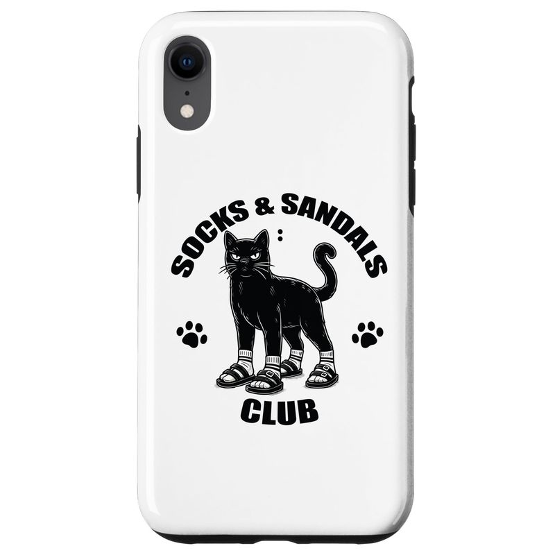 iPhone XR Socks and Sandals Club Funny Cat with Socks and Sandals ...