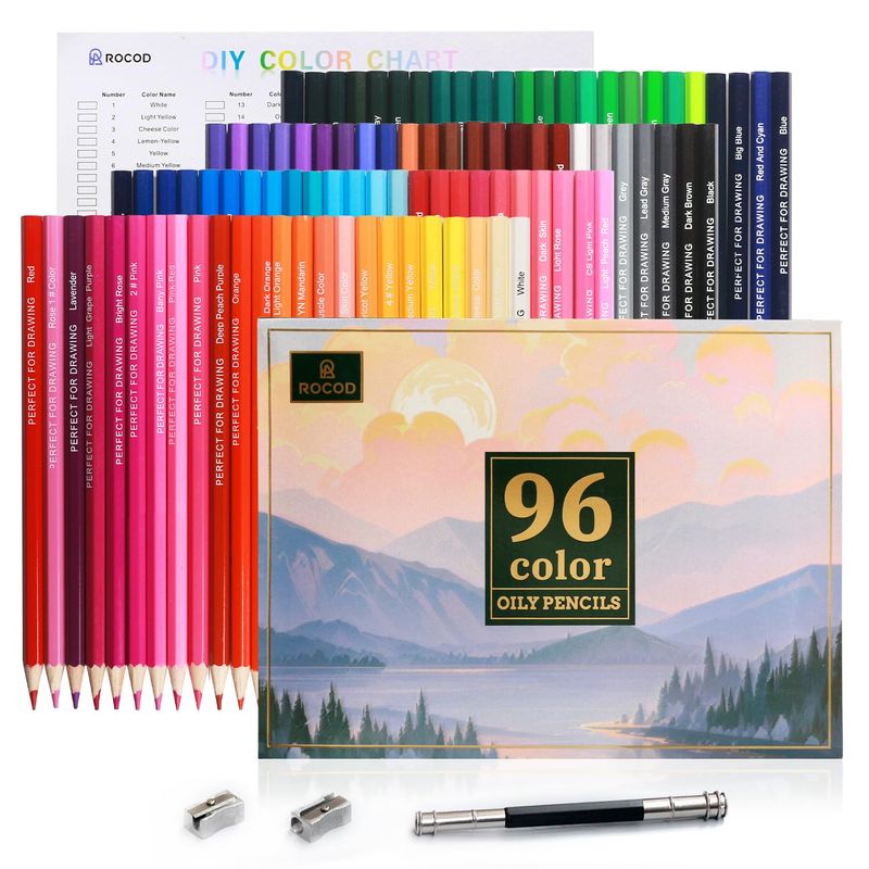 ROCOD 96-Color Colouring Pencils Professional Coloured Pencil Colored ...