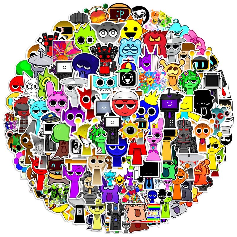 100Pcs Funny Sprunki Stickers Cute Cartoon Video Game Stickers ...