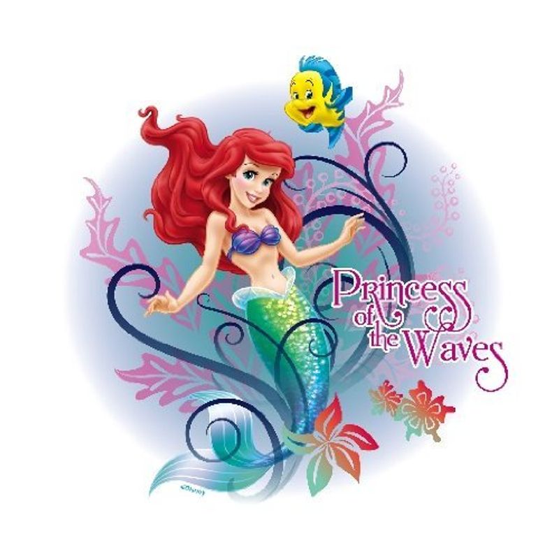 Ariel Little Mermaid Princess of the Waves Edible Cake Image Topper ...