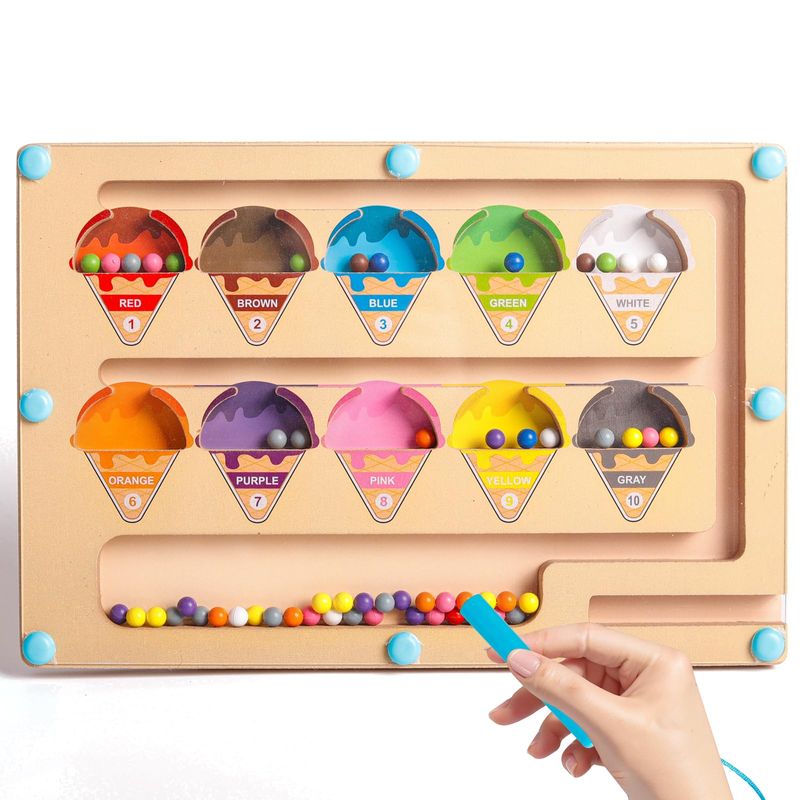Magnetic Montessori Colour Number Maze Toy For 3 4 5 Year Olds