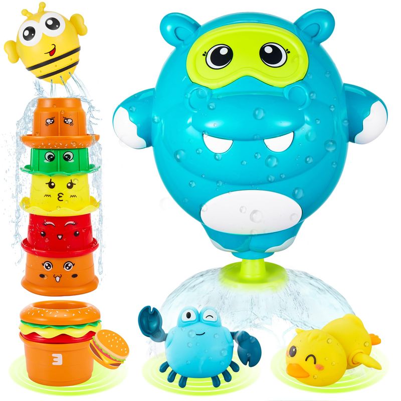 EKUEASYKU Bath Toys for Kids Ages 1-3 2-4 4-8 Hippo Toddler Bath Toys ...