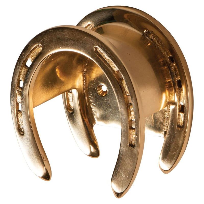 Berlin Brass Double Horseshoe Domed Bridle Rack | Color Brass | Solid ...