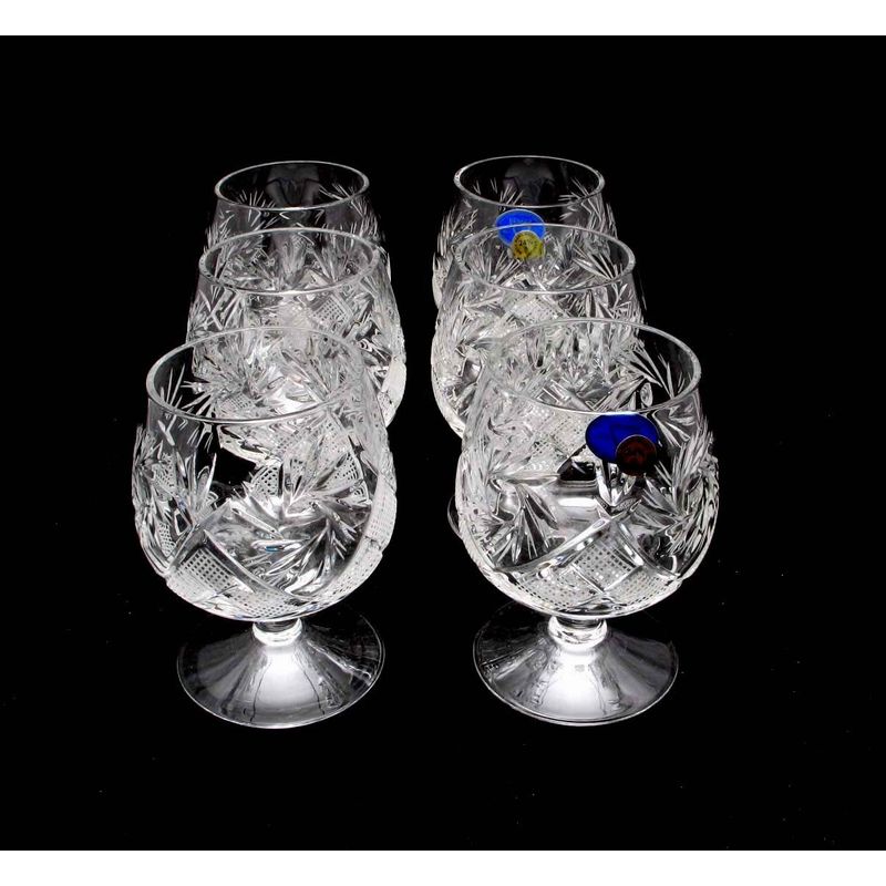 Set of 6 Russian Cut Crystal Cognac/Brandy Snifters Handmade - Online ...