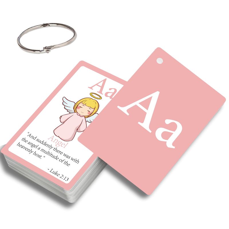YIYDONG 26 Bible ABC Flash Cards for Toddlers, Christian Alphabet Flash ...