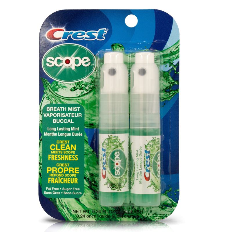 Crest Breath Mist With Scope Long Lasting Mint 2 7mL Bottles - EveryMarket