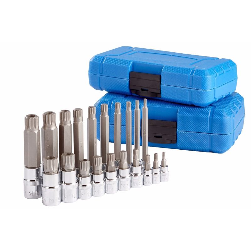 20pc Spline XZN Triple Square 12 Point Socket Bit Set 1/4" 3/8" 1/2 ...