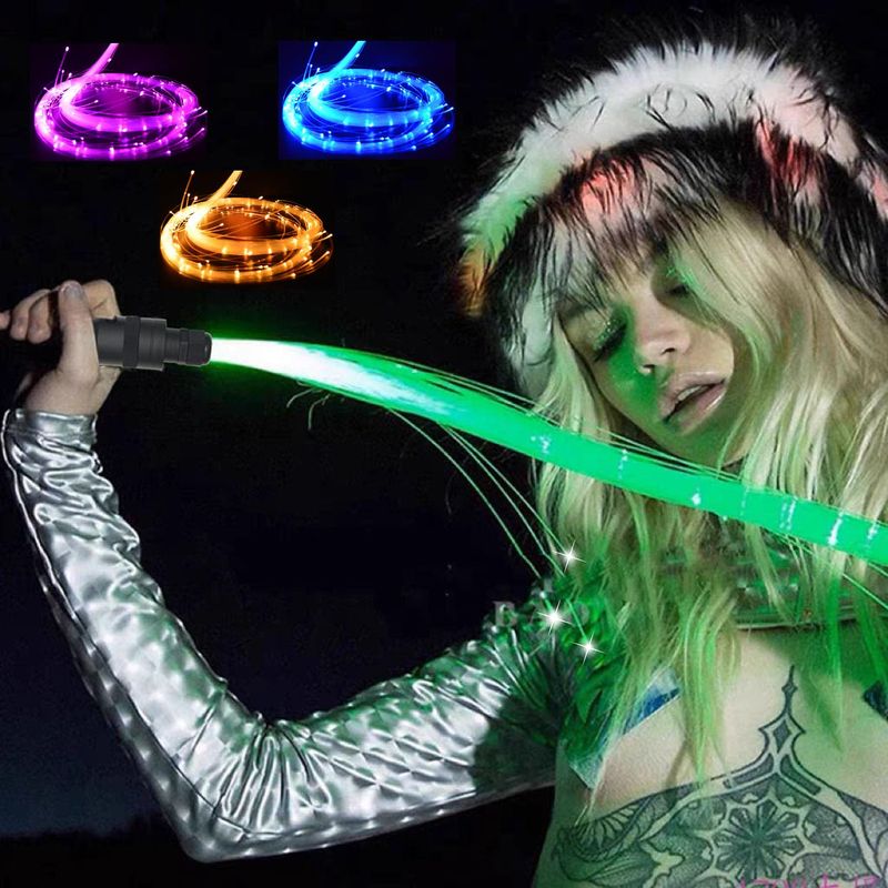 BENEVIBE Space Whip LED Fiber Optic Light Rave Toys EDM Flow Sparkle ...
