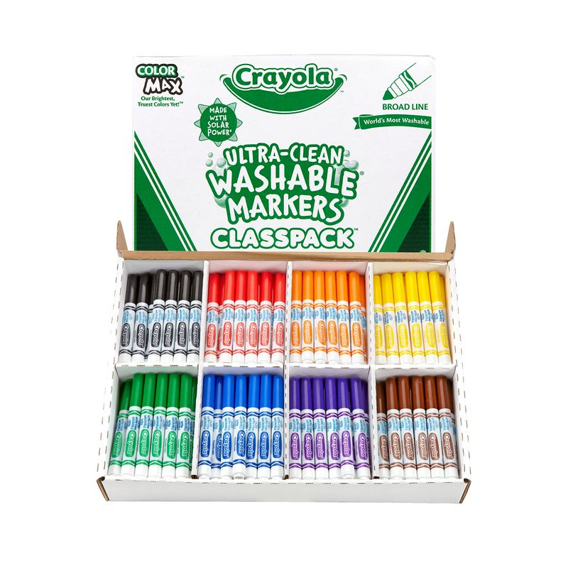 Crayola Broad Line Washable Markers - 200ct (8 Assorted Colors), Kids ...
