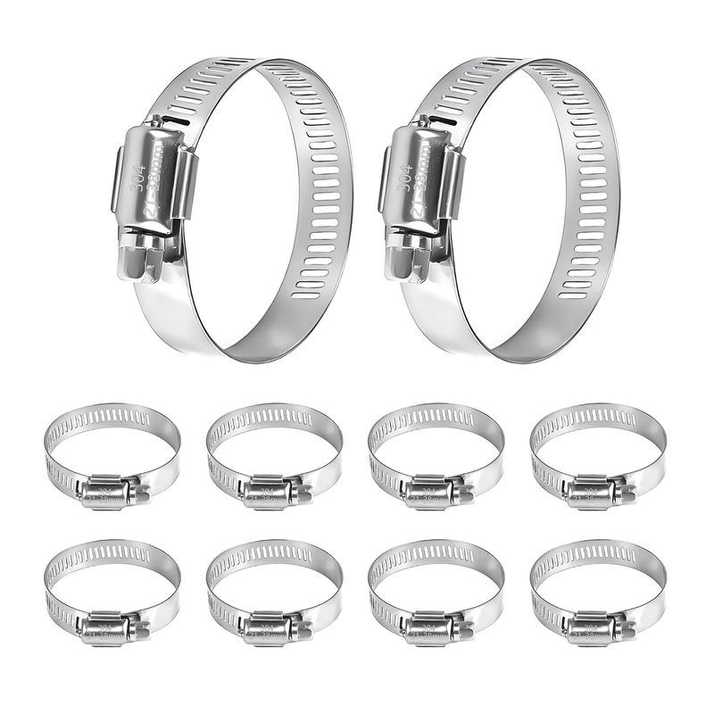 WEDEHE 10 Pcs Hose Clips, Adjustable Small Hose Clamp 304 Stainless ...