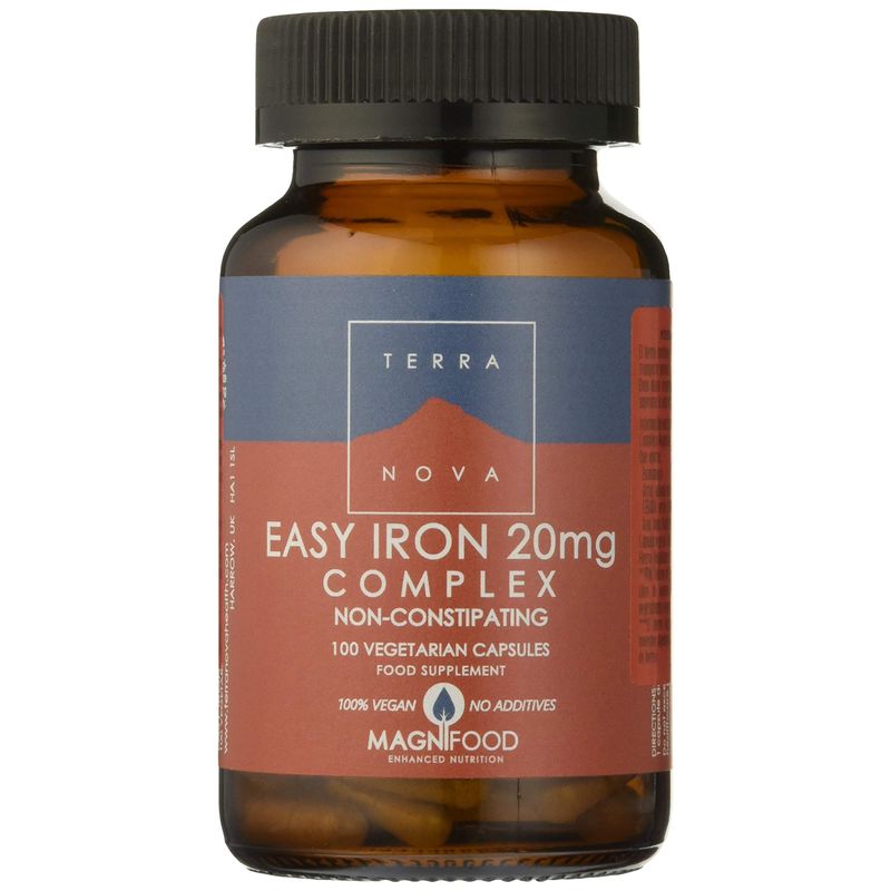 Terranova Easy Iron 20mg Complex Non Constipating 100 Veg Capsules ...