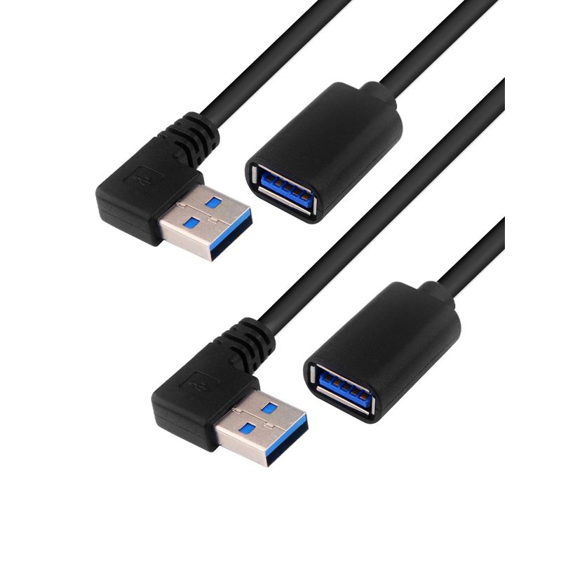 USB Extension Cable Right Angle, USB A Male to A Female USB 3.0 ...
