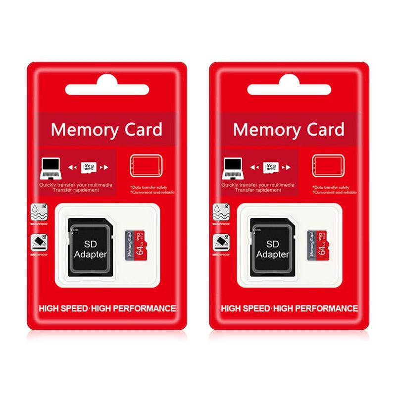 2 Pack 64GB TF Card with Adapter, Ultra High Speed SD Card Flash Memory ...