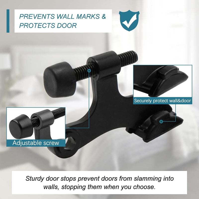 8 Pack Hinge Pin Black Door Stopper, Adjustable Heavy Duty Hinge Pin ...