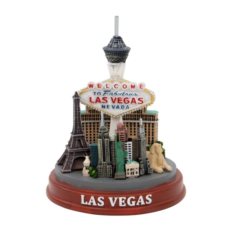 Las Vegas Sign and Statue with Skyline and Landmarks Model (5 Inches ...