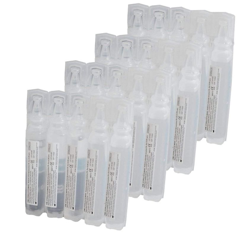 Eye Wash Pods Sterile Saline Solution for Humidifying – Volume 20ml ...