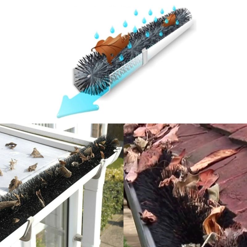 ADEPTNA 4m Gutter Guard Brush Drain Downpipe Leave Filter Cleaner Tool ...