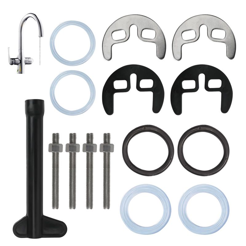 2 Sets Monobloc Tap Fixing Set 15 Pcs, Double Hole Tap Repair Washer ...