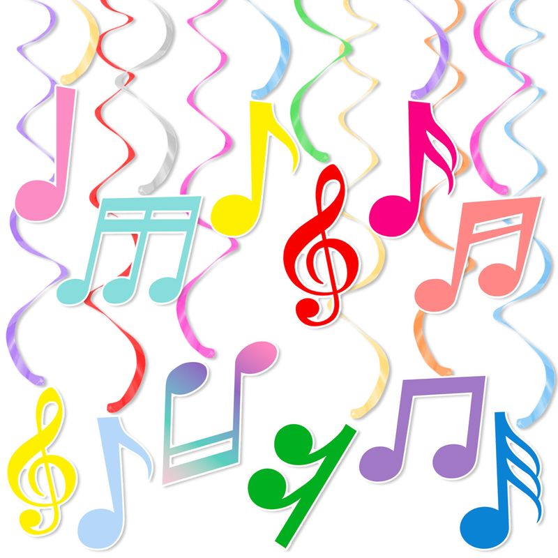 Music Note Party Hanging Swirls Musical Birthday Party Decoration ...