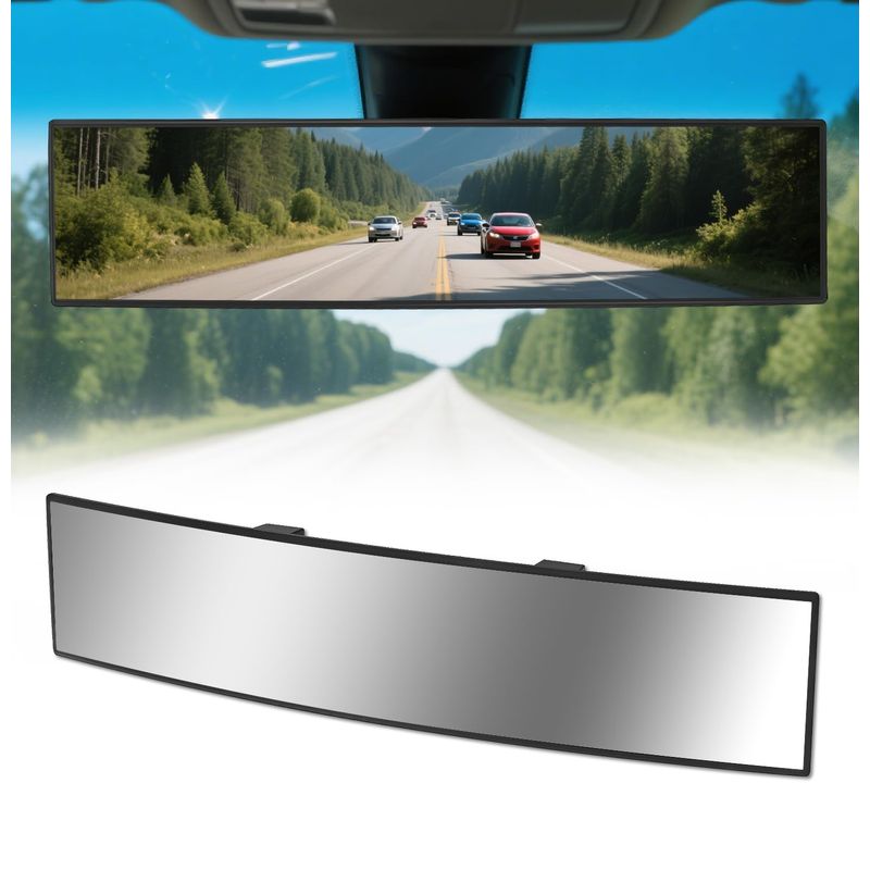 Hmmtyrack Rear View Mirror Chrome Anti Glare Panoramic Rear Mirrors