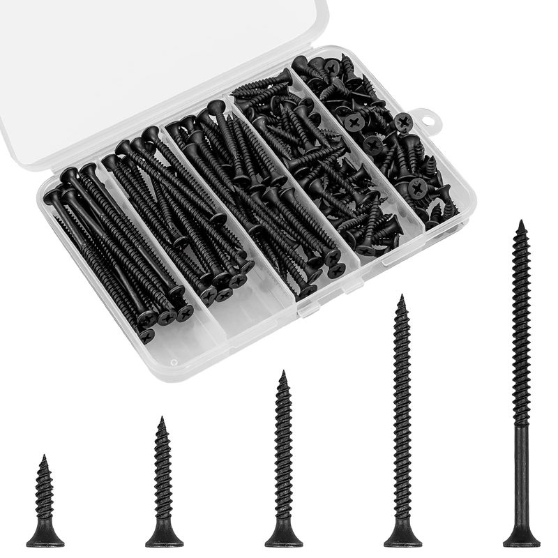 FVOLREM Wood Screws Assortment Kit, 168 PCS, High Hardness Phillips ...