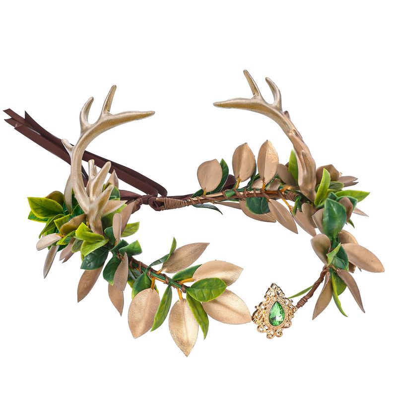 MOSTORY Handmade Woodland Antler Crown - Forest Elf Crown Fairy ...