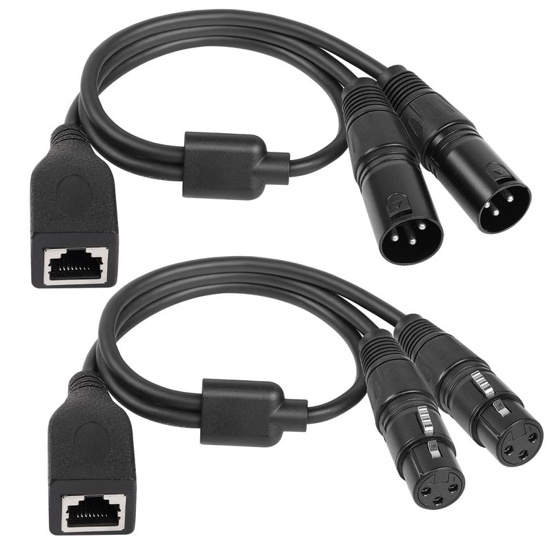 GELRHONR Dual XLR 3Pin Male to RJ45 Female Adapter Cable, RJ45 to Dual ...