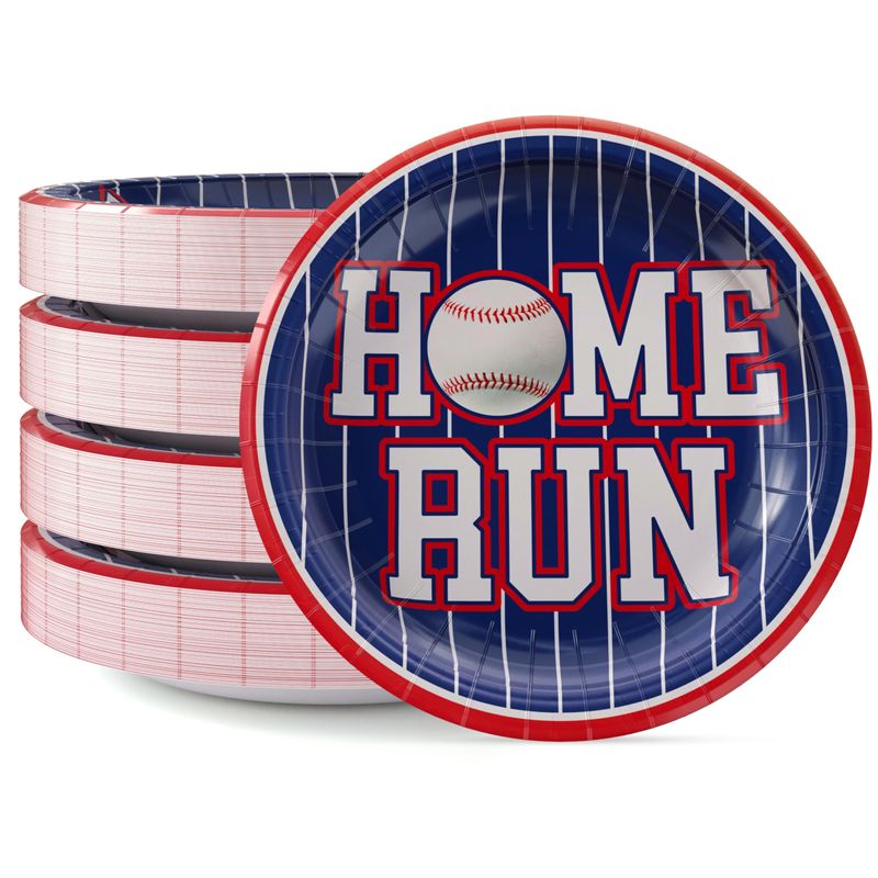 Party Solids Baseball Plates Paper Heavy Duty 7 Inch Baseball Paper ...