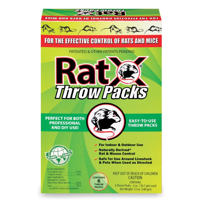 RatX Throw Packs- for All Species of Rats and Mice Safe Around Pets ...