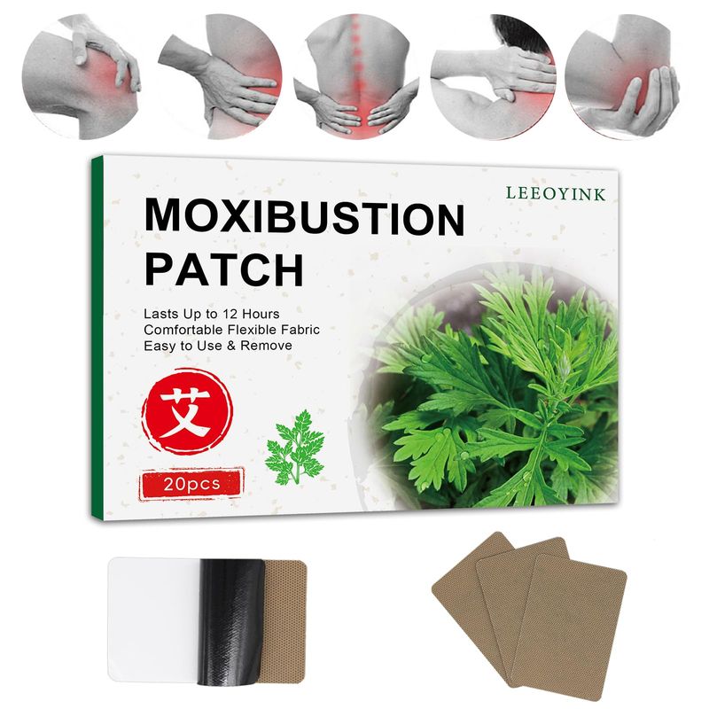LEEOYINK 100PCS Moxibustion Patches - Natural Mugwort Patch for Blood ...