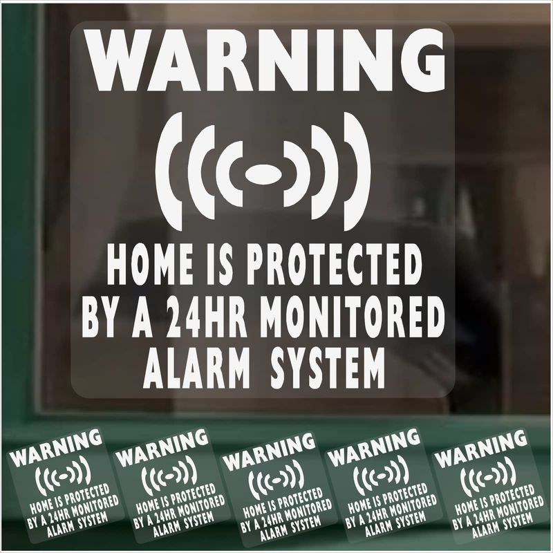 Platinum Place 6 x Home Protected Stickers for Windows Monitored Alarm ...