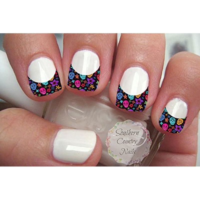 Sugar Skull French Tips Nail Art Decals Set 2 - Online Marketplace ...