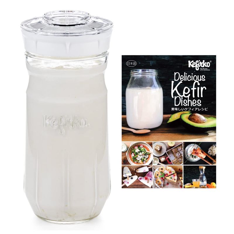 BIOLY Kefir Maker, 1.4L All-in-One Container (White) Kefirko Homemade ...