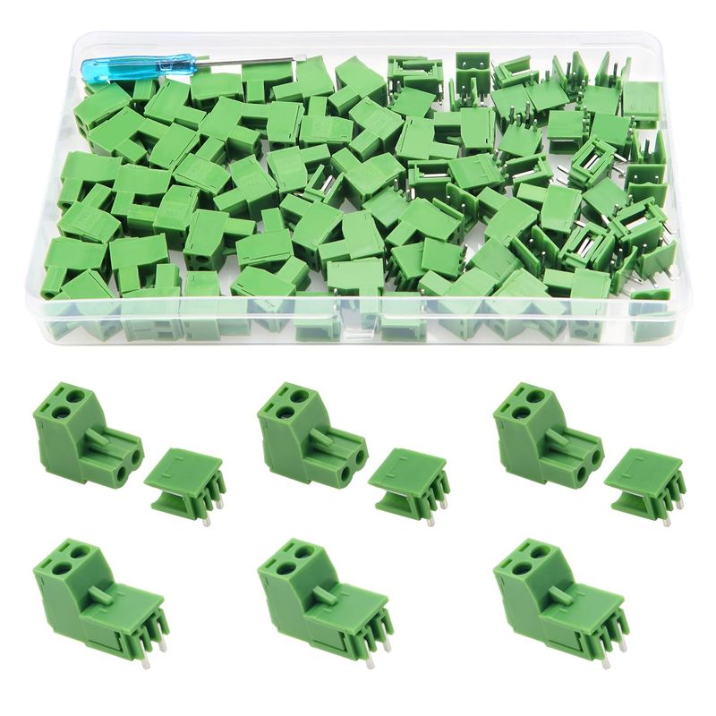 YIXISI 40 Pairs PCB Mount Screw Terminal Block Pluggable, 5.08 mm 2 Pin ...