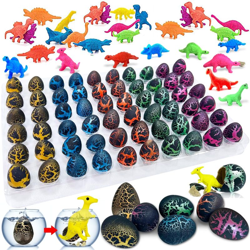 iGeeKid 60 Pack Dinosaur Eggs Hatching Dinos Egg Grow in Water Crack ...