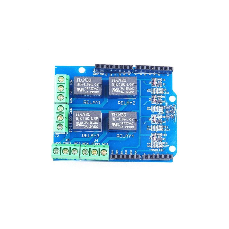DollaTek 4 Channel 5v Relay Shield Module, Four Channel Relay Control ...