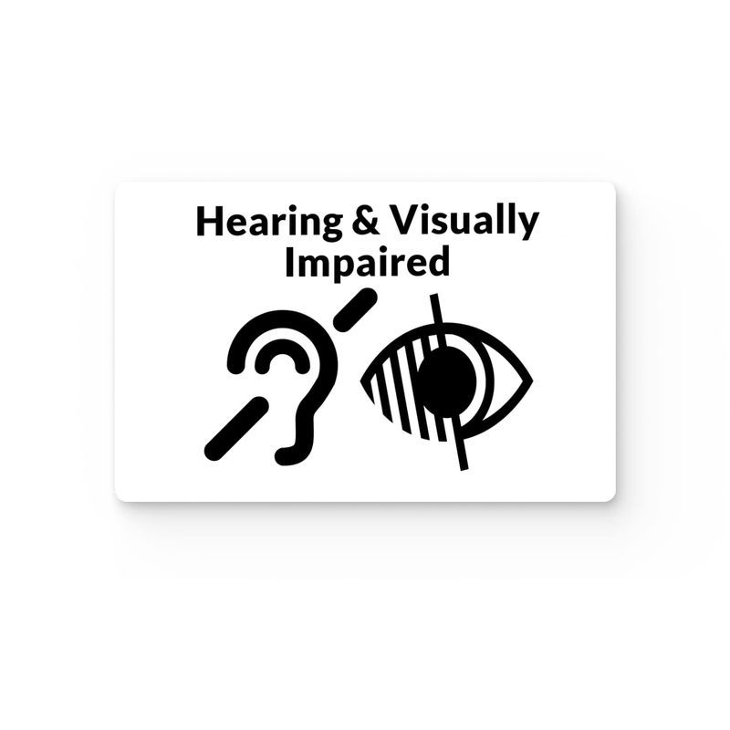 Hearing and Visually Impaired Card, Hard of Hearing, Sight Impairment ...