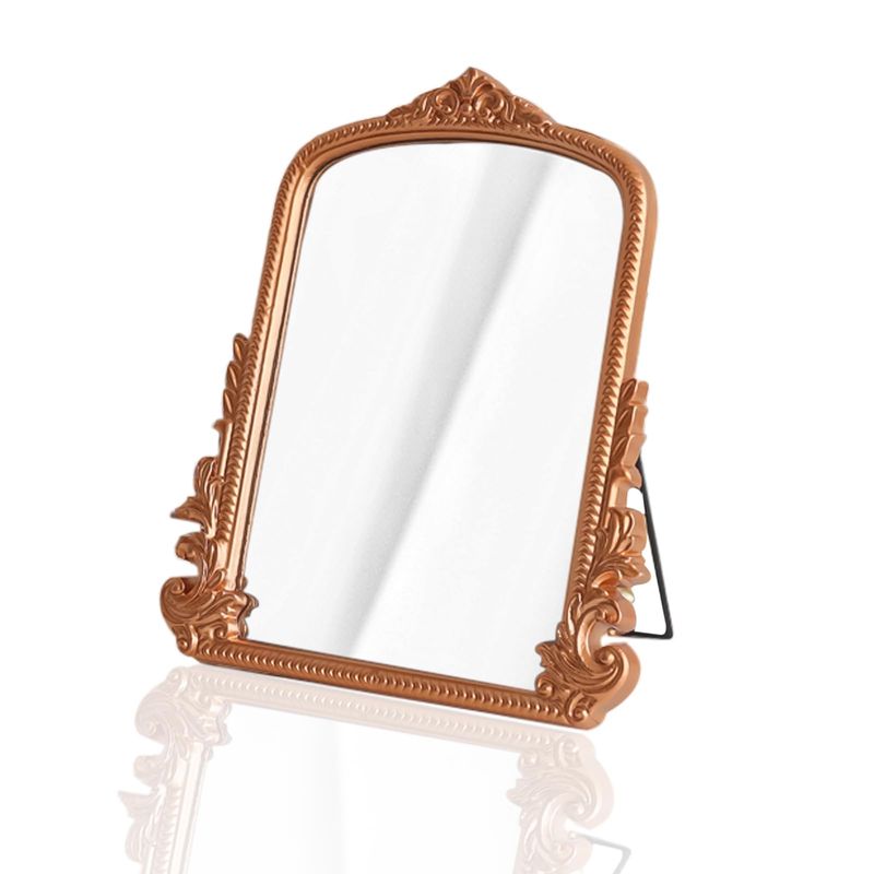 HSDDHOME Rose Gold Makeup Mirror, Small Standing Vanity Desk Mirror ...