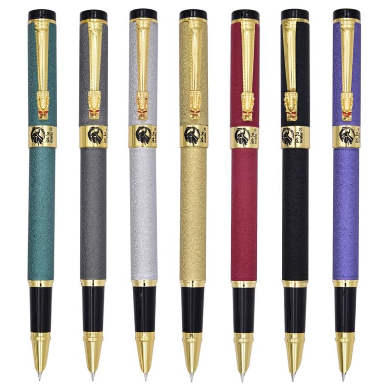 Ranvi 7pcs Golden Dragon Red Crystal Eyes Fountain Pen Gift Pens with ...