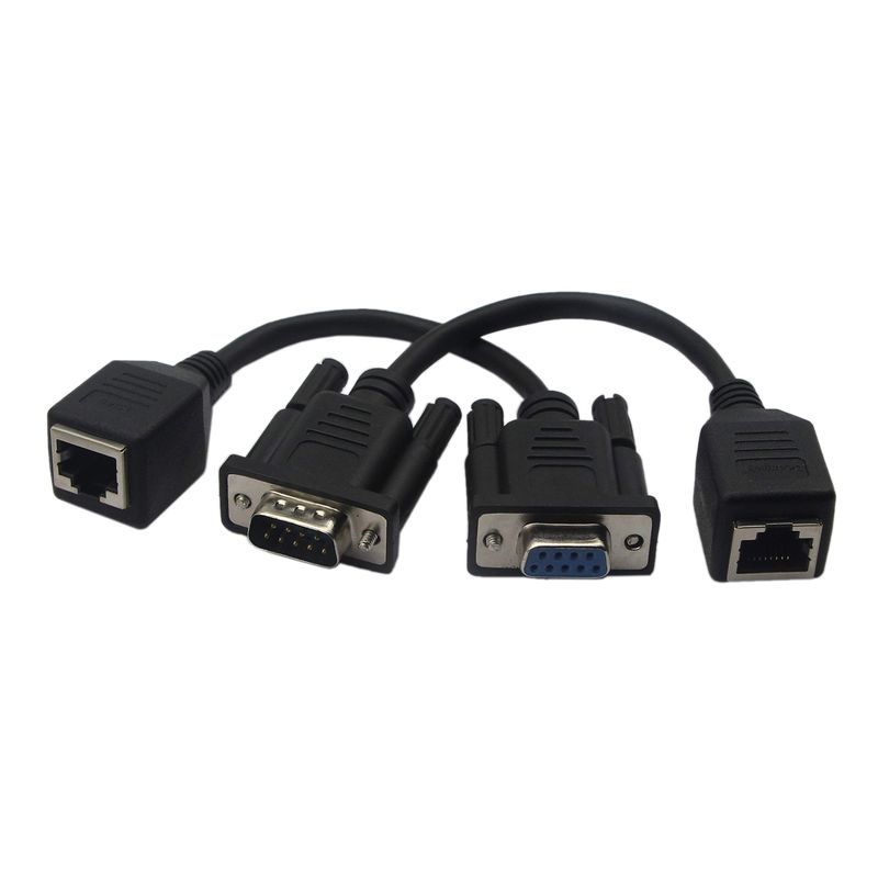 CERRXIAN DB9 RS232 COM Female Port - RJ45 Female + RS232 Female to RJ45 Female Connector Card ...