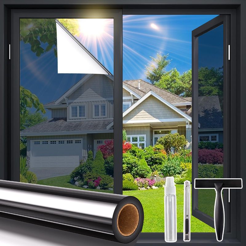 Coavas One Way Window Privacy Film, Window Tint for Home, Reflective ...