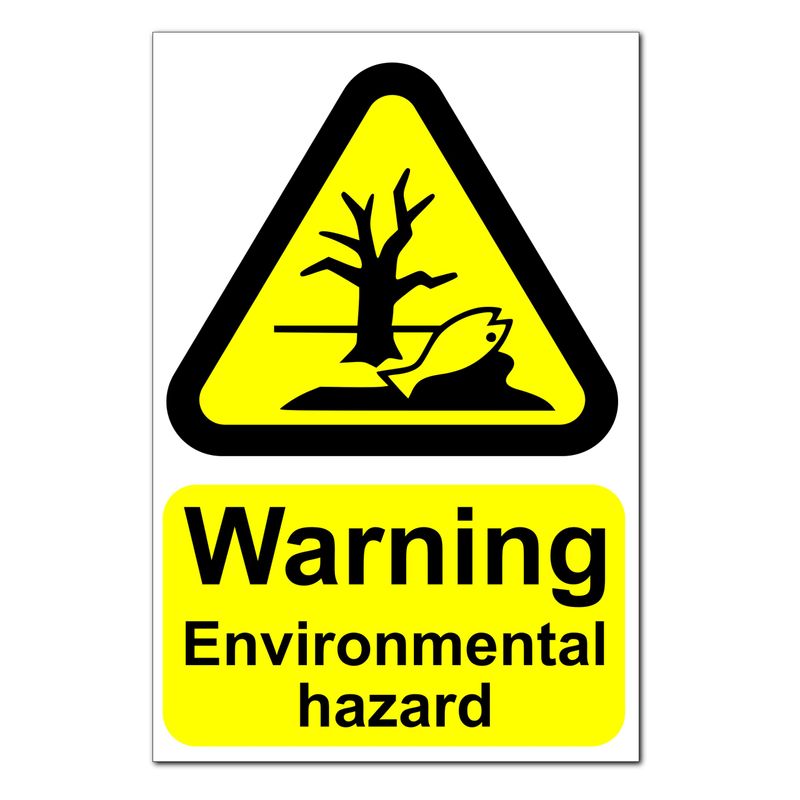 Environmental Hazard Warning Stickers x10 – Peel and Stick 100mm x 66mm ...