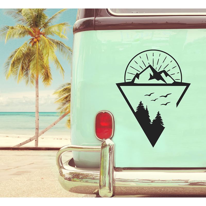 Mountain Geometric Sticker Decal Vinyl for Camper, Motorhome, Caravan ...