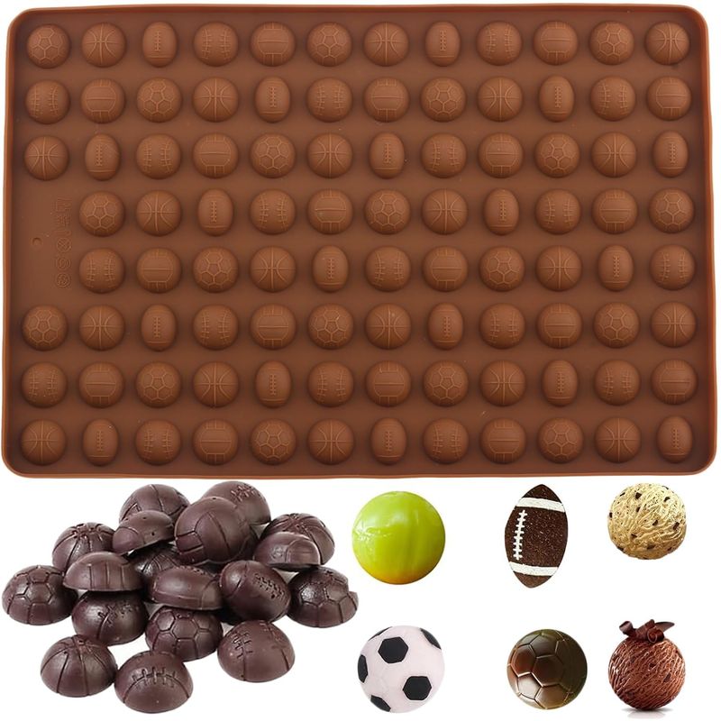 YIMINGMOLD Mini Sport Balls Silicone Candy Molds Gummy Balls Mold ...
