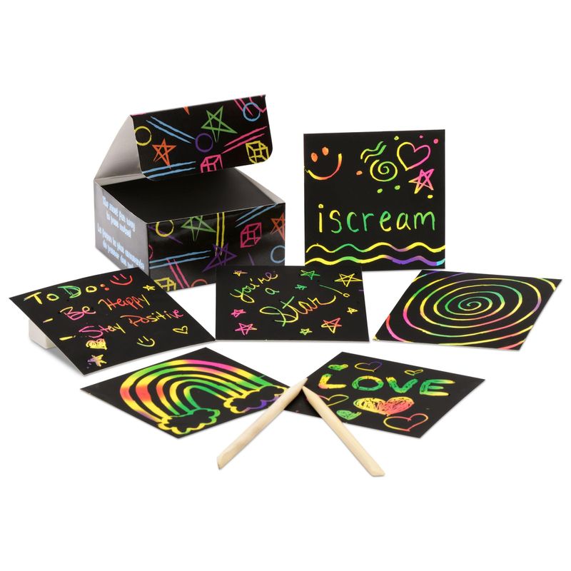 iscream Scratch Notes Box of 100 Sheets of 3.5" Scratch-to-Write Paper ...